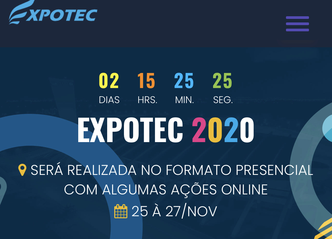 EXPOTEC 2020: primeiro evento presencial e online adaptado para a pandemia acontece de 25 a 27 ...